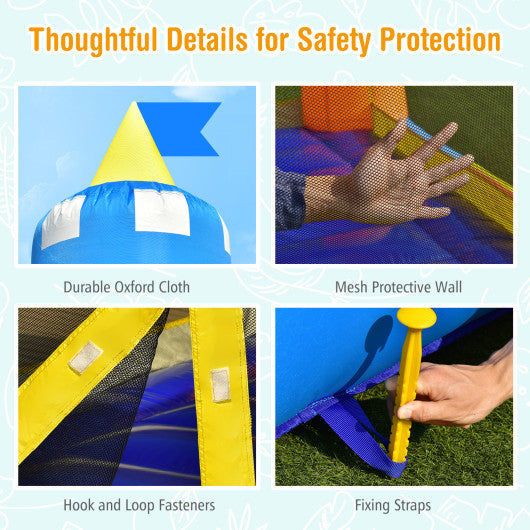 Kids Inflatable Bounce House Magic Castle with Large Jumping Area with