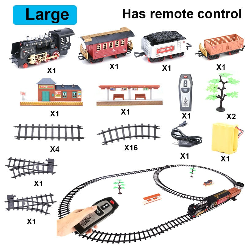 New Electric Train Set RC Trains Toy Railway Remote Control Electric R