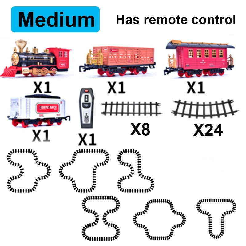 New Electric Train Set RC Trains Toy Railway Remote Control Electric R